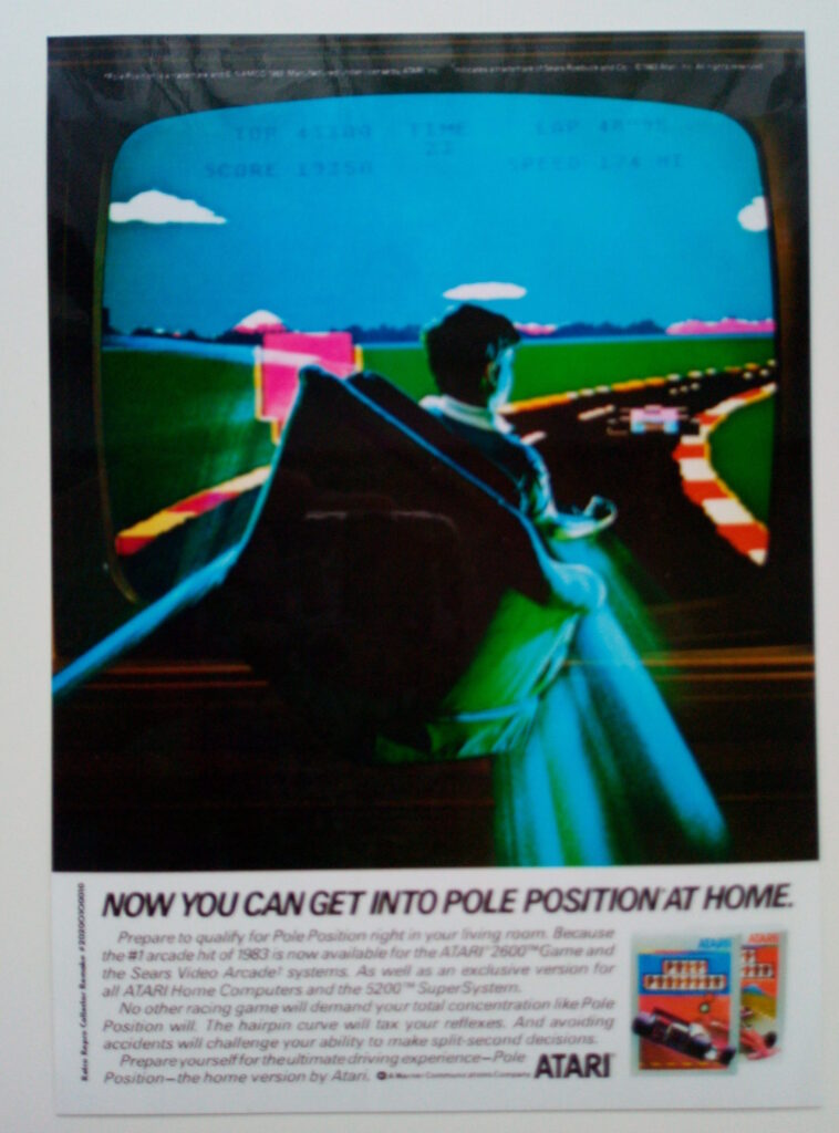 Glossy Collector Commercial Ad Card ATARI Pole Position #1 - Bommodore